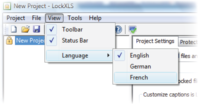 LockXLS Help : Select Display Language